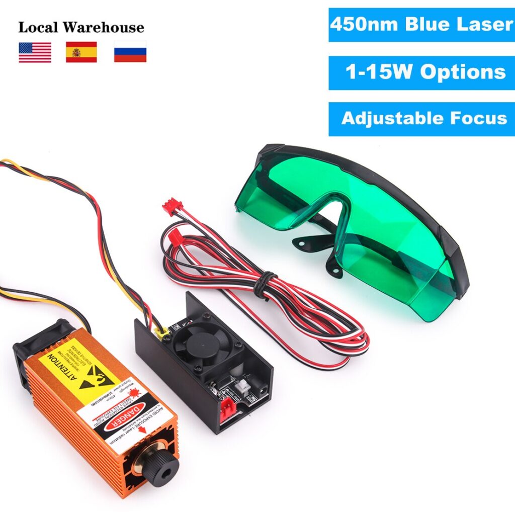 450nm Blue Laser Carving Module DIY Laser Wood Marking Cutting Tool ...