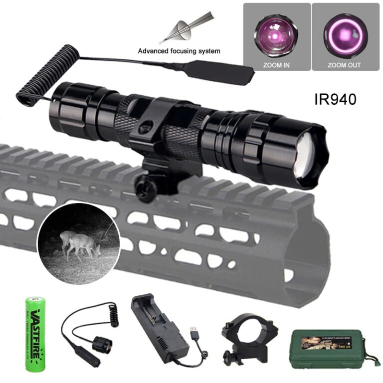 200Yards LED Infrared Flashlight Zoomable Hunting Torch 940 nm ...