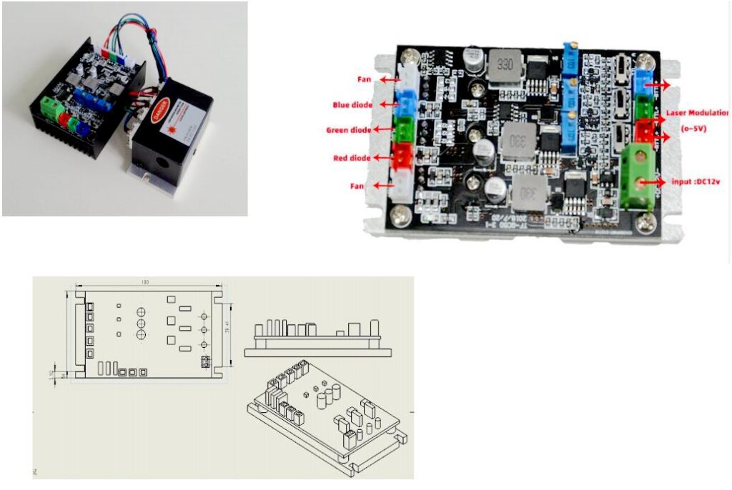 Red Green Blue Lasers White Laser Source RGB Laser Projector Module 3 ...