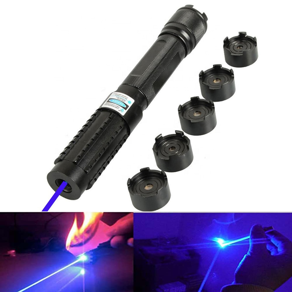 High Power Powerful Blue Laser Torch Flashlight Burning Match Burn