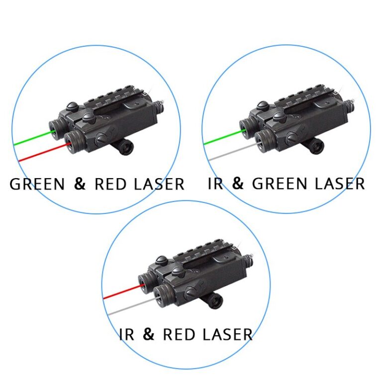 Military Aluminum Gun Laser Green/Red/IR Dual Laser Pointer for Rifle ...