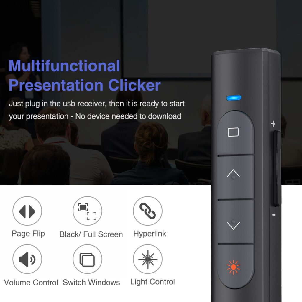 RF 2.4GHz Wireless Presenter For Presentation Clicker Red Laser Star ...