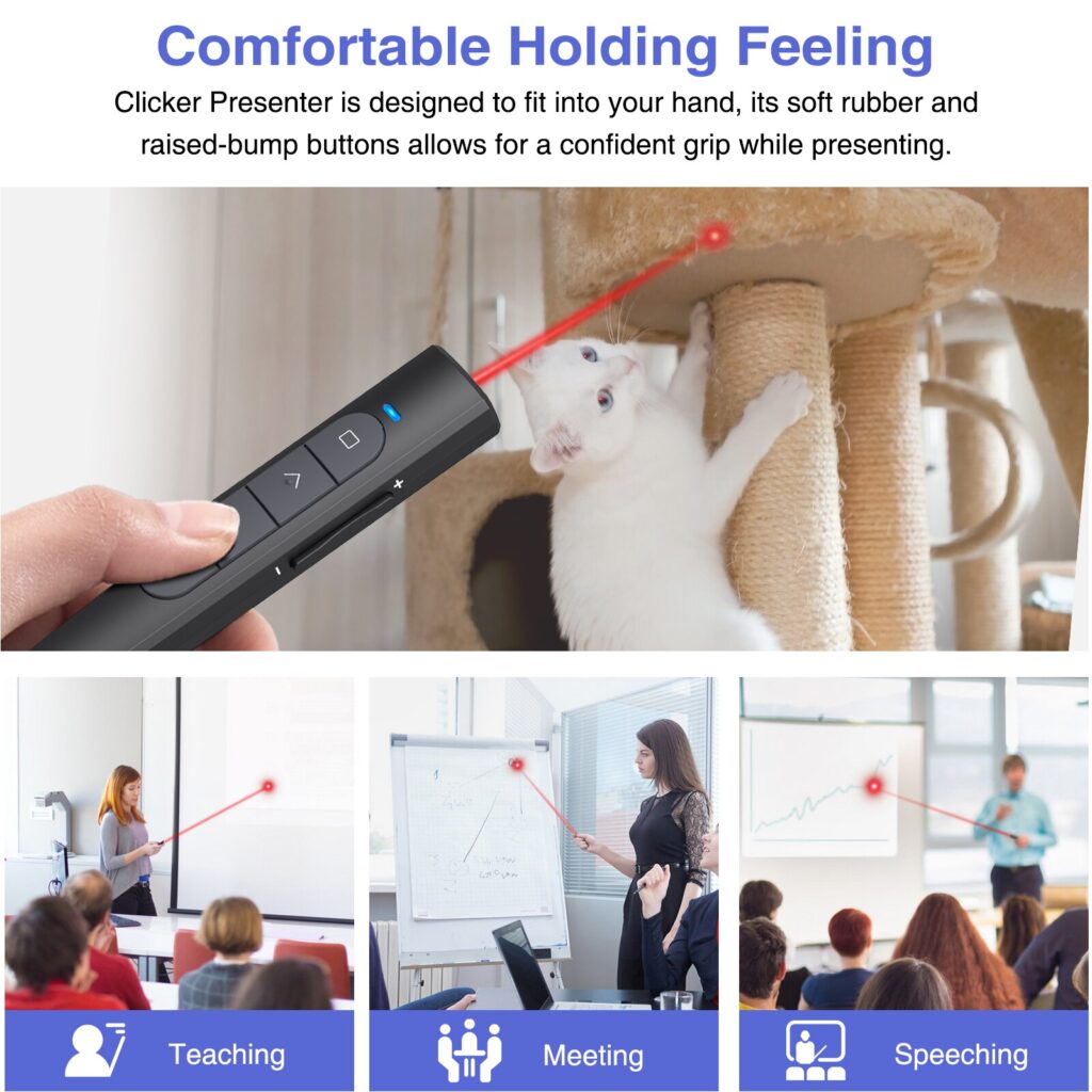 RF 2.4GHz Wireless Presenter For Presentation Clicker Red Laser Star ...